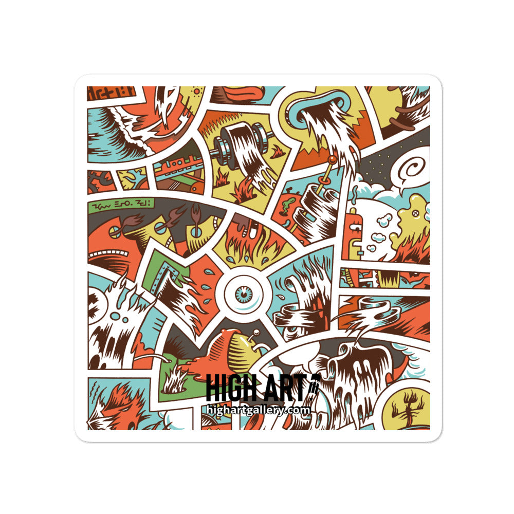 'Flaming Pulp' Stickers – High Art Gallery
